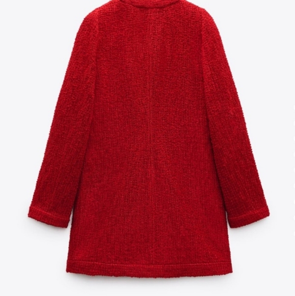 Zara | Dresses | Nwt Zara Button Down Textured Red Weave Dress | Poshmark